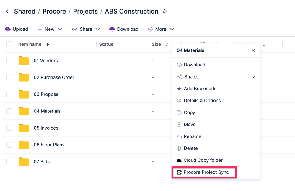 Procore Integration – Egnyte