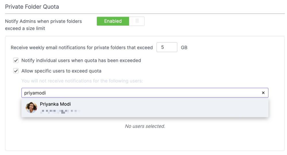 Private Folder Quota – Egnyte