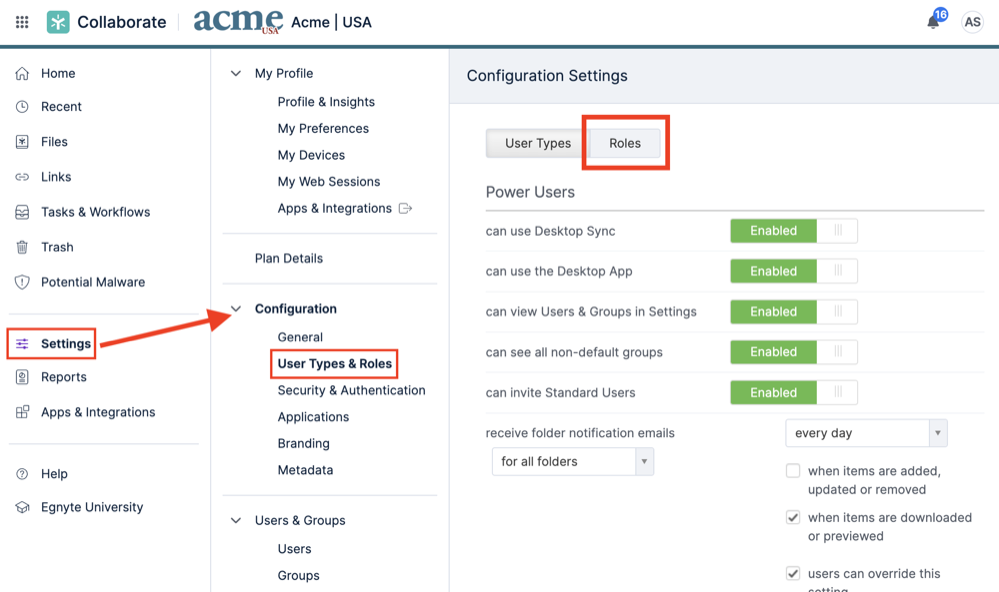 Role-Based Administration – Egnyte