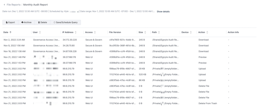 File Audit Report – Egnyte
