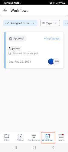 Reviewing and Approving Workflows and Tasks in the Android App – Egnyte