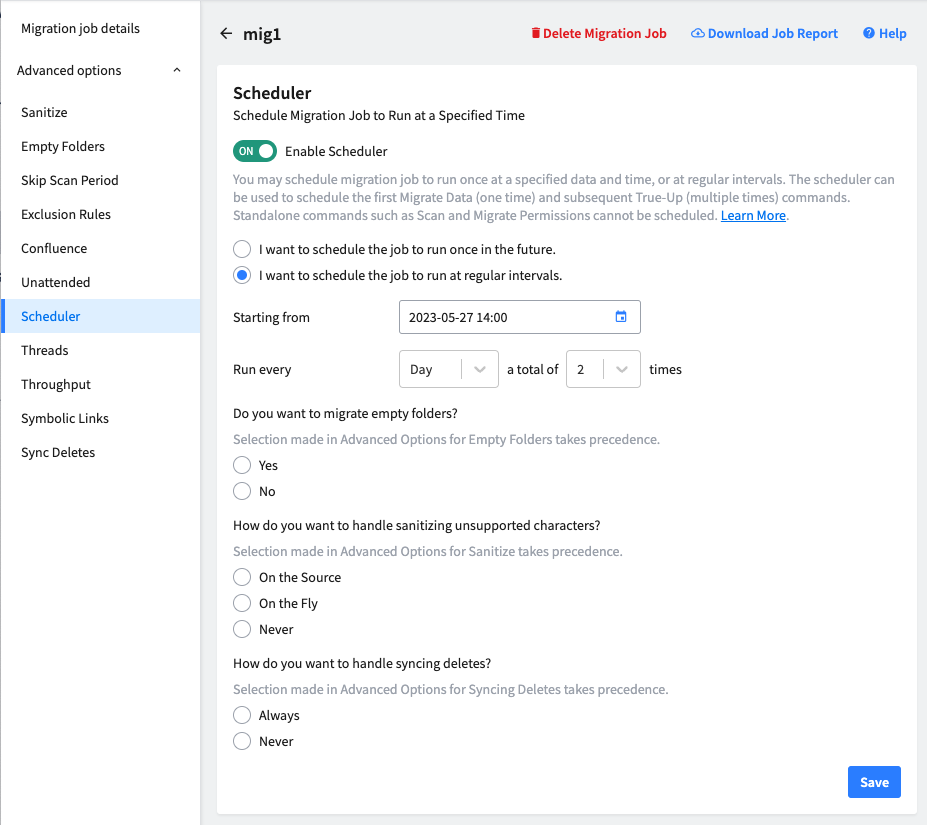 Migration App Scheduler – Egnyte
