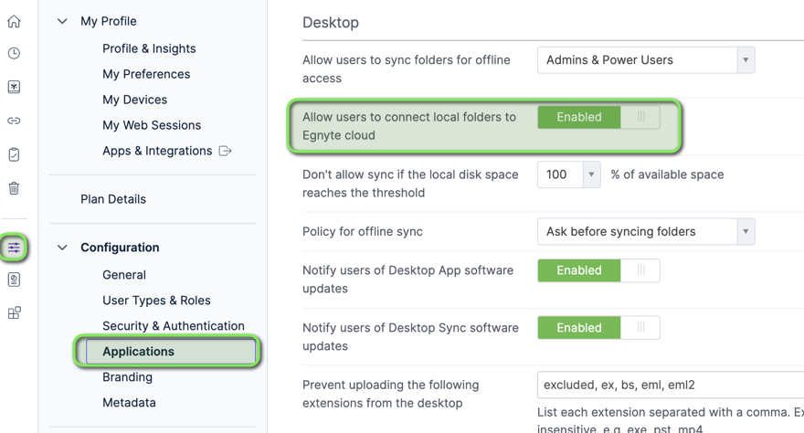 Connected Folders on the Desktop App – Egnyte