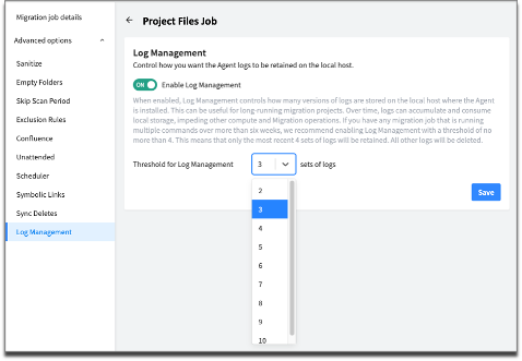 Log Management in Migration App – Egnyte