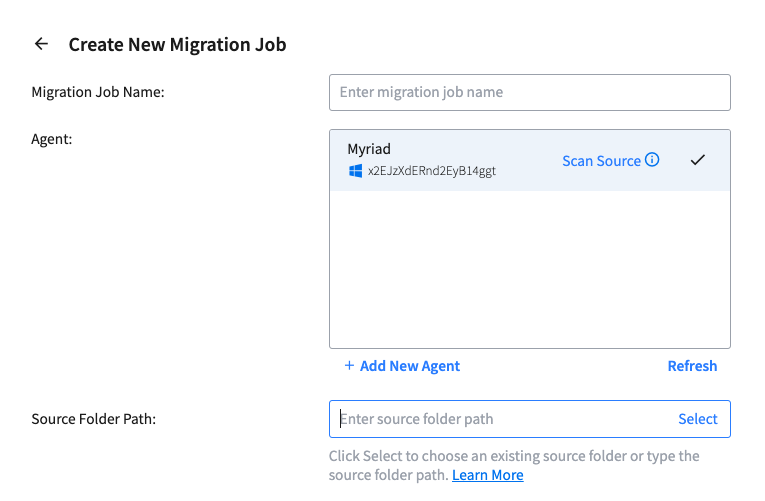 Creating a New Migration Job – Egnyte