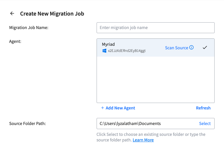 Creating a New Migration Job – Egnyte