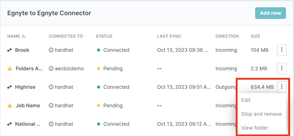 Egnyte to Egnyte Connector – Egnyte