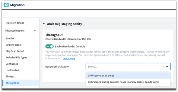 Advanced Mode In Migration App Egnyte 