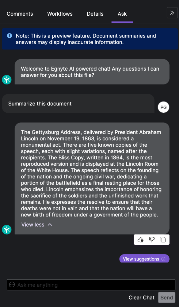 AI-Driven Document Summarization & Document Q&A – Egnyte