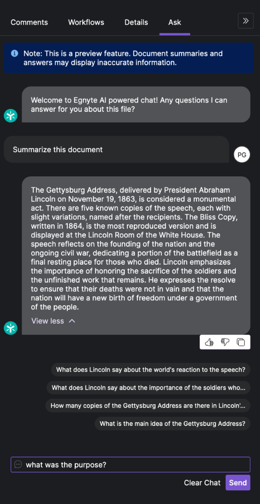 AI-Driven Document Summarization & Document Q&A – Egnyte