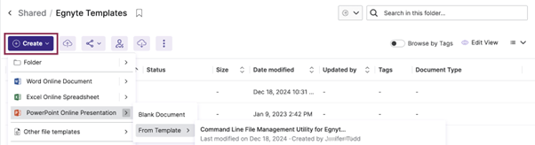 Quick Create in Egnyte – Egnyte