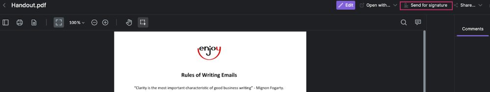 Sending and Managing Signature Requests – Egnyte