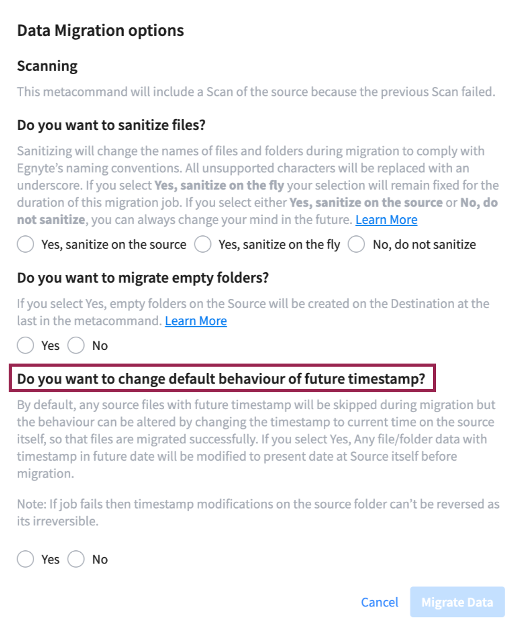 Handling Files With Future Timestamp During Migration Egnyte