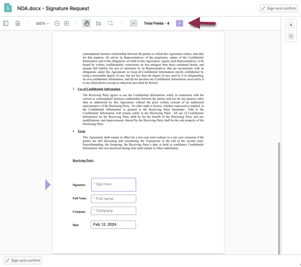 Signing a Document – Egnyte