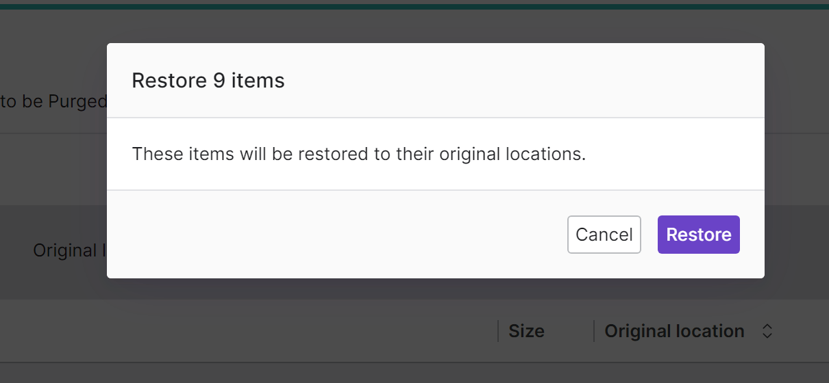 Restore items deleted through Desktop App on Windows – Egnyte