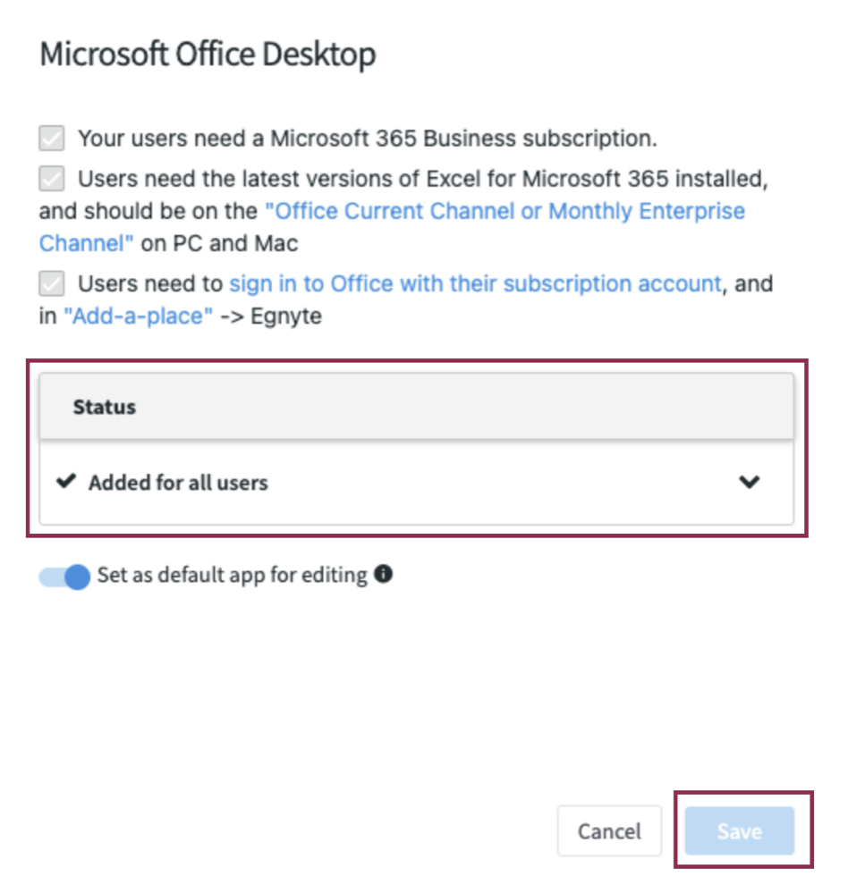 Configure Co-Editing for Microsoft Office Desktop – Egnyte