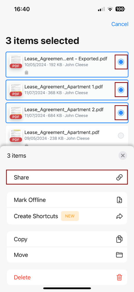 Share Links in the iOS App – Egnyte