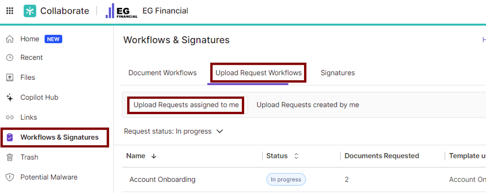 Uploading and Reviewing Documents for an Upload Request – Egnyte