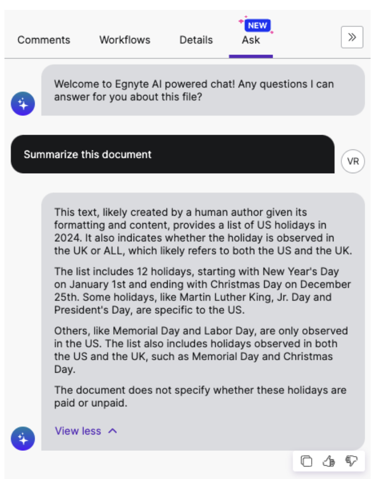 AI-Driven Document Summarization & Document Q&A – Egnyte