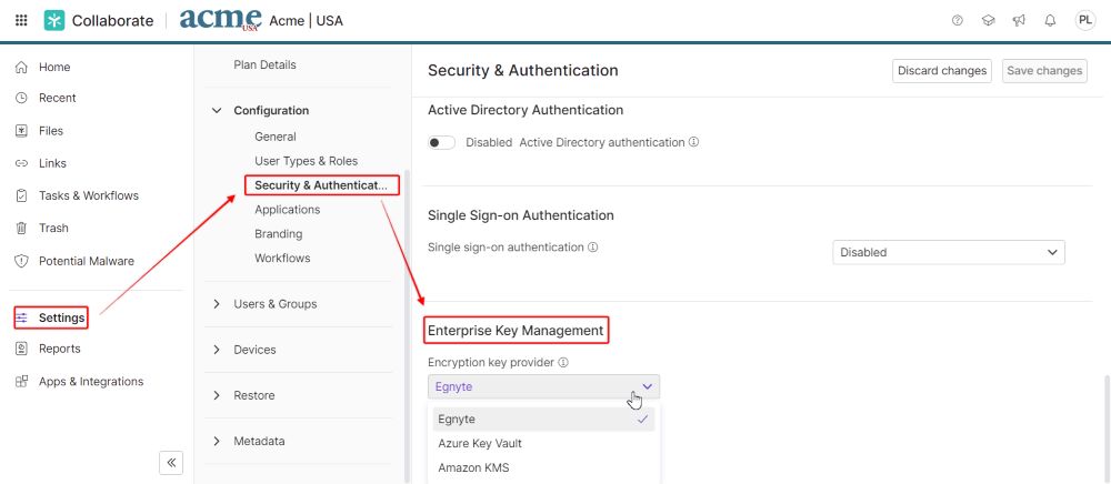 Configure Enterprise Key Management in Egnyte – Egnyte