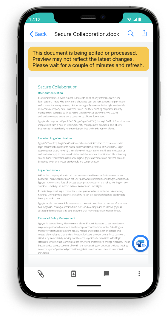 Co-Editing with Microsoft Office on Egnyte Mobile Apps – Egnyte