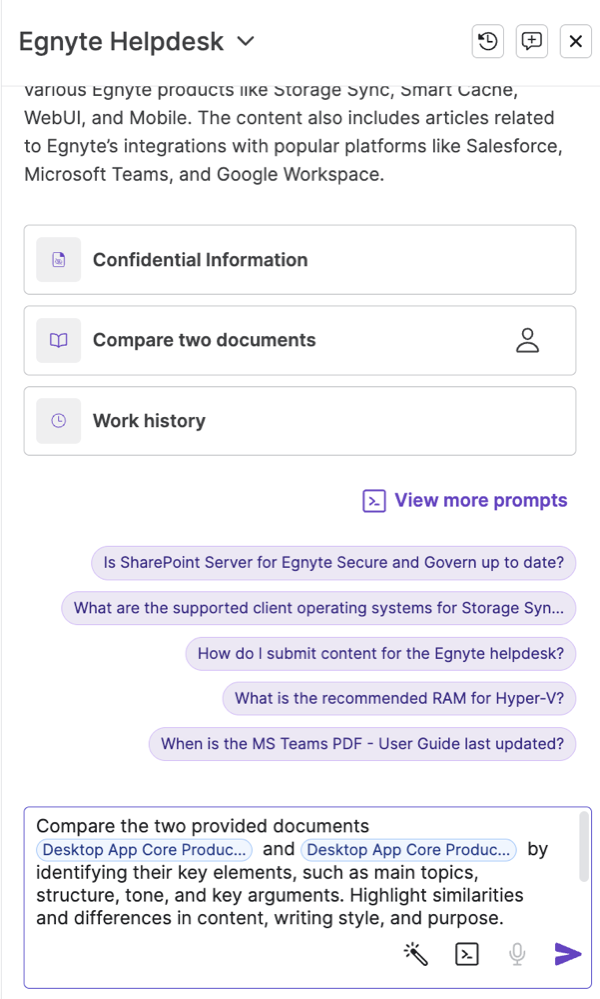 Prompts Management in Knowledge Bases – Egnyte