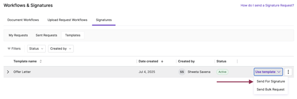 Create Signature Requests using Templates – Egnyte