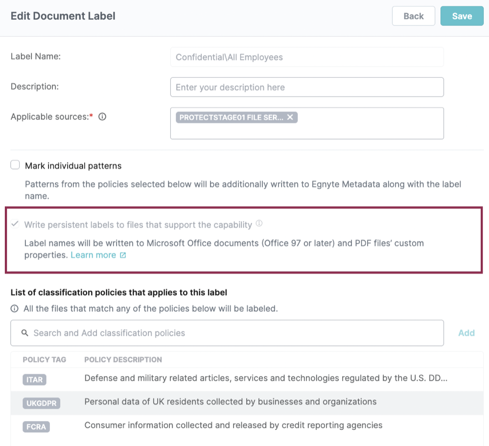 Document Labeling – Egnyte