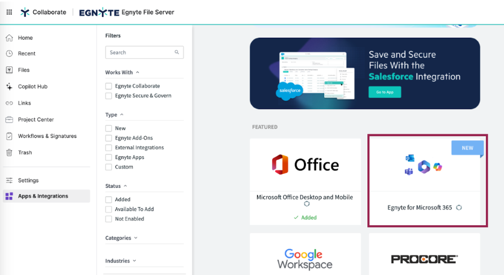 Egnyte for M365 - New Consolidated Integration for MS Teams, MS Copilot, and Outlook – Egnyte