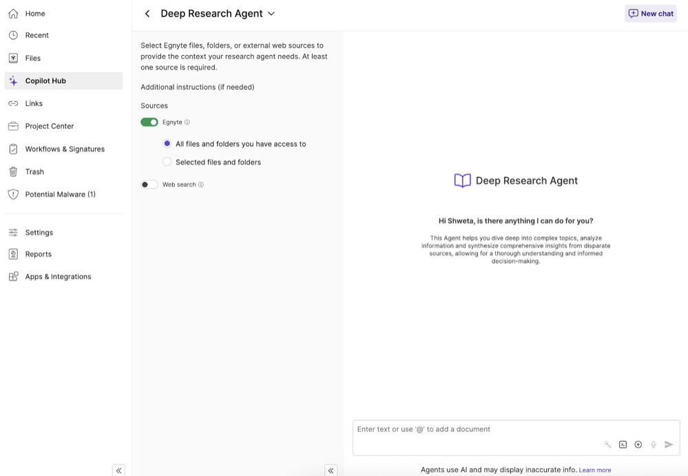 Copilot - Deep Research Agent – Egnyte