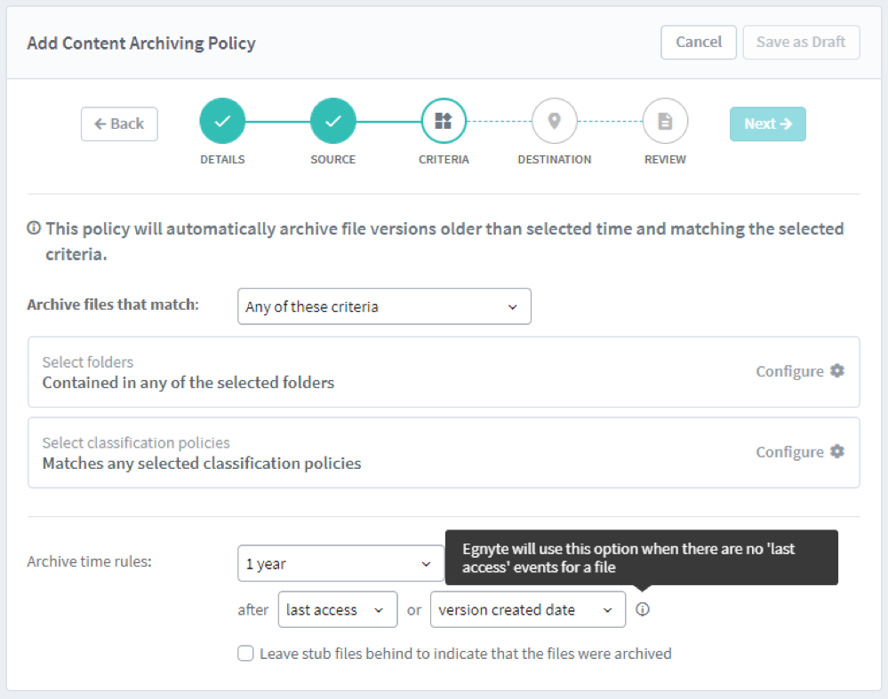 Content Lifecycle Policies – Egnyte